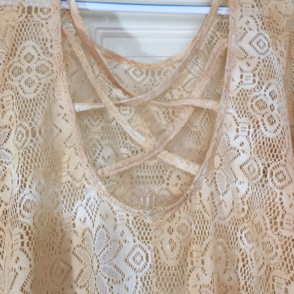 Gypsy Junkies | Tops | Gypsy Junkies Boho Sheer Lace Tunic Top Sm ...